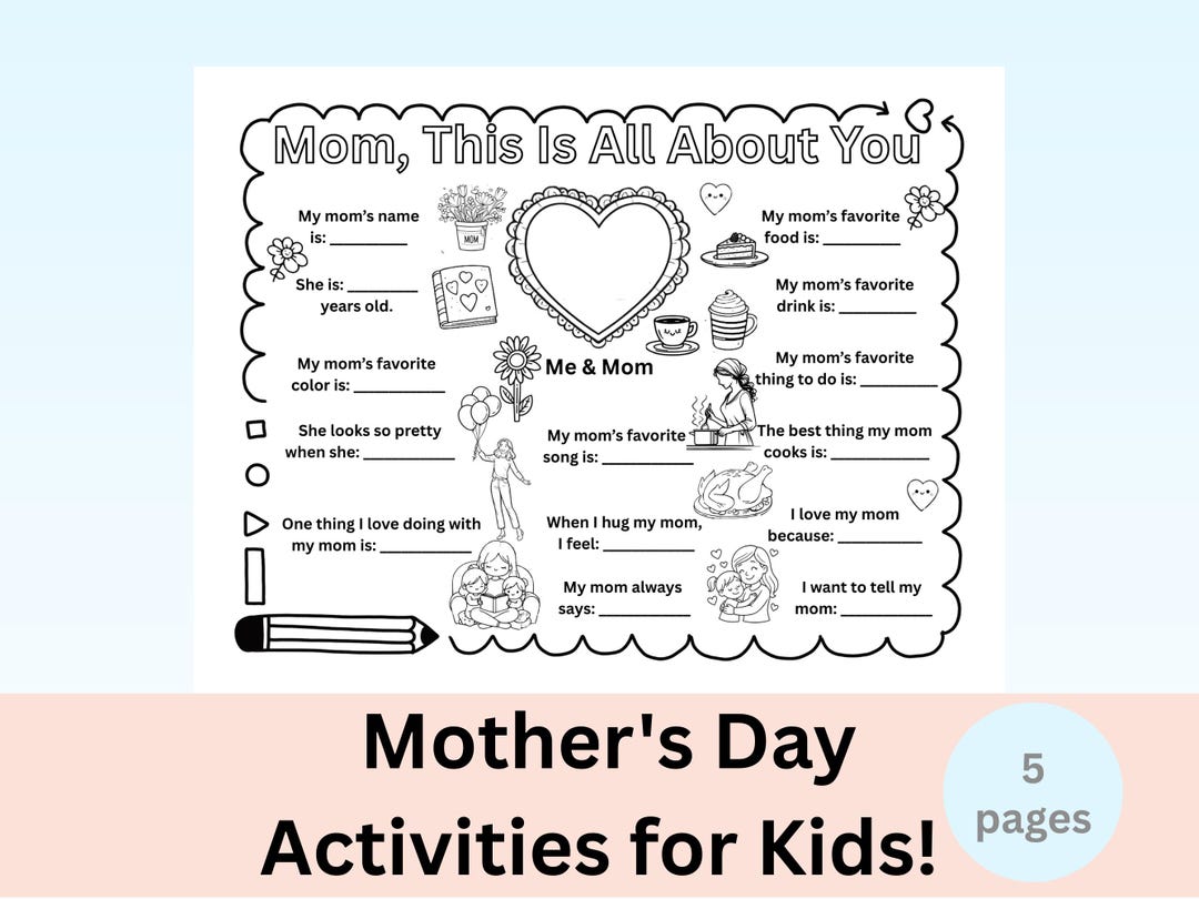 Mother’s Day Printable Bundle for Kids | All About My Mom & Grandma ...