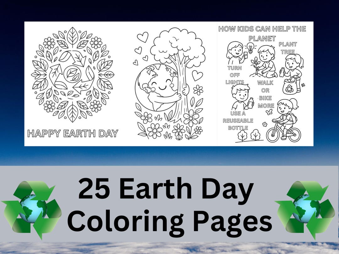 25 Earth Day Coloring Pages for Kids and Adults| Printable Eco Activity ...