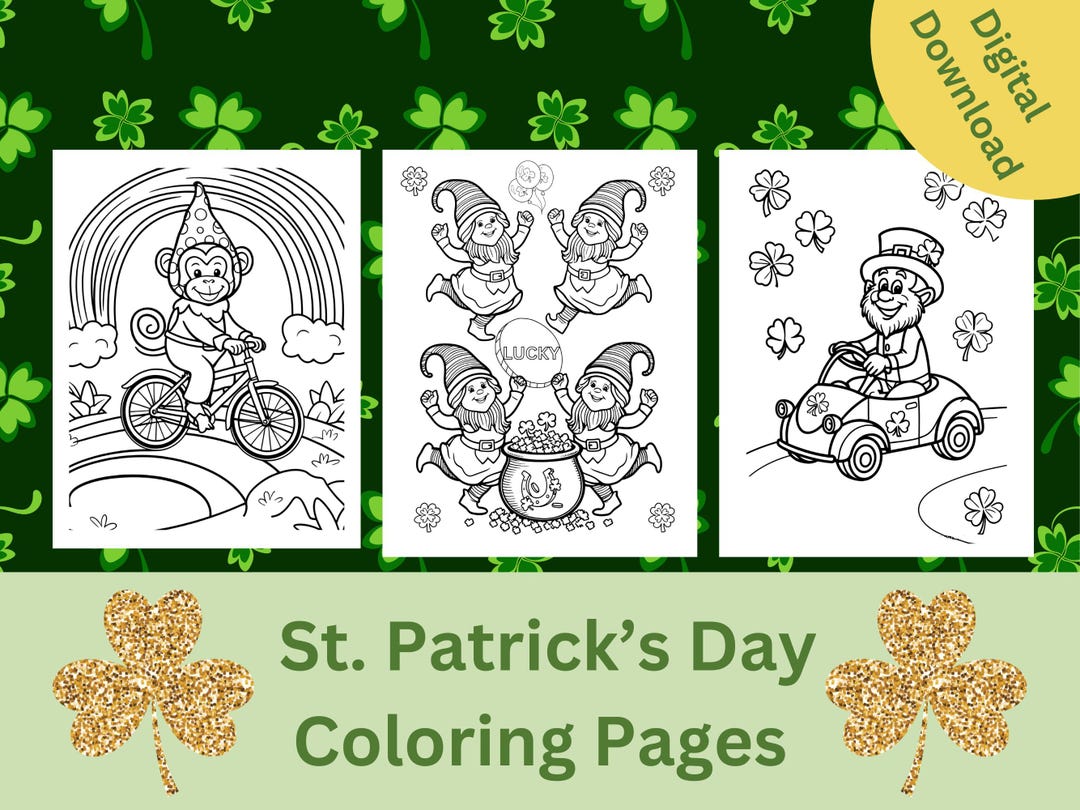 St. Patrick’s Day Coloring Pages | 26 Printable Sheets | Digital ...