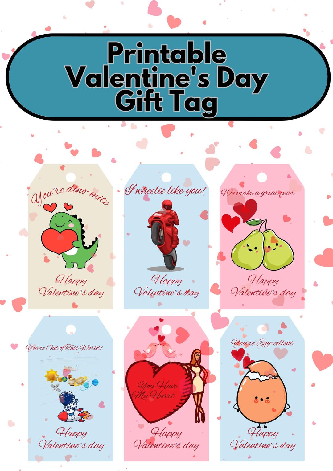 Printable Valentine's Day Gift Tag | Funny Pun-themed Valentine Gift ...