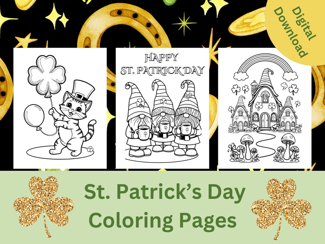 St. Patrick’s Day Coloring Pages | 25 Printable Sheets | Digital ...
