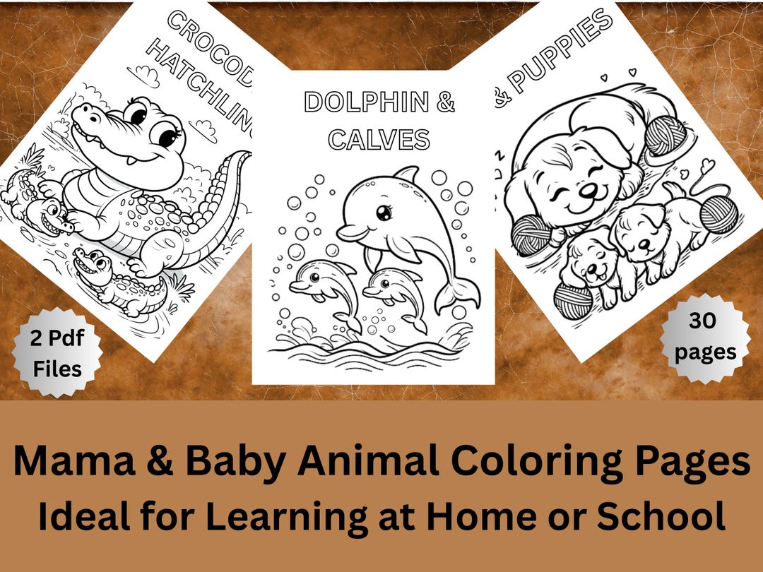 30 Mama and Baby Animal Coloring Pages | Mother’s Day Activity for Kids ...