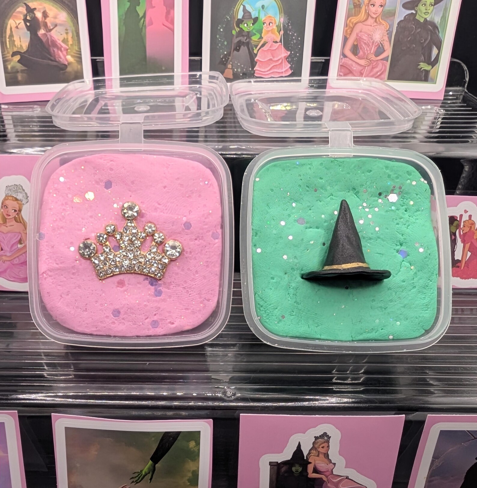 Wicked Theme Playdough Set of 2 Pink and Green Glitter Scented ...