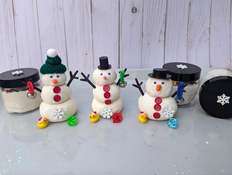 Snowman Playdough Kit, Sensory Jar, Kids Winter Party Favor, Classroom ...