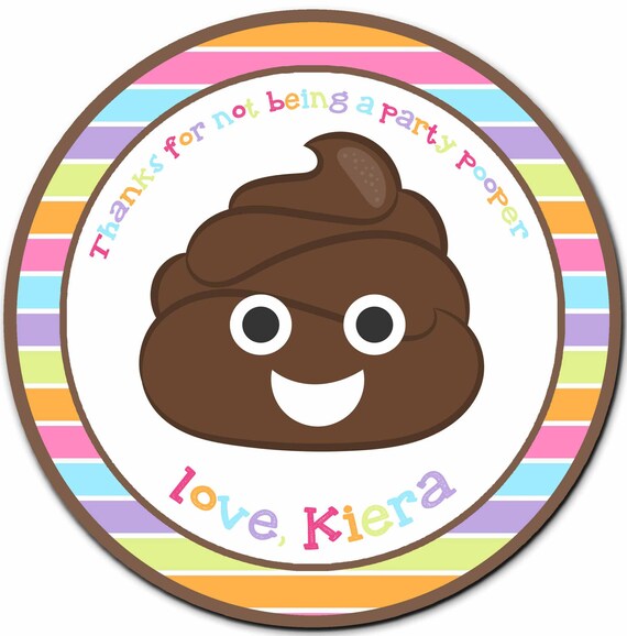 Items similar to 24 PRINTED poop emoji party pooper Personalized ...
