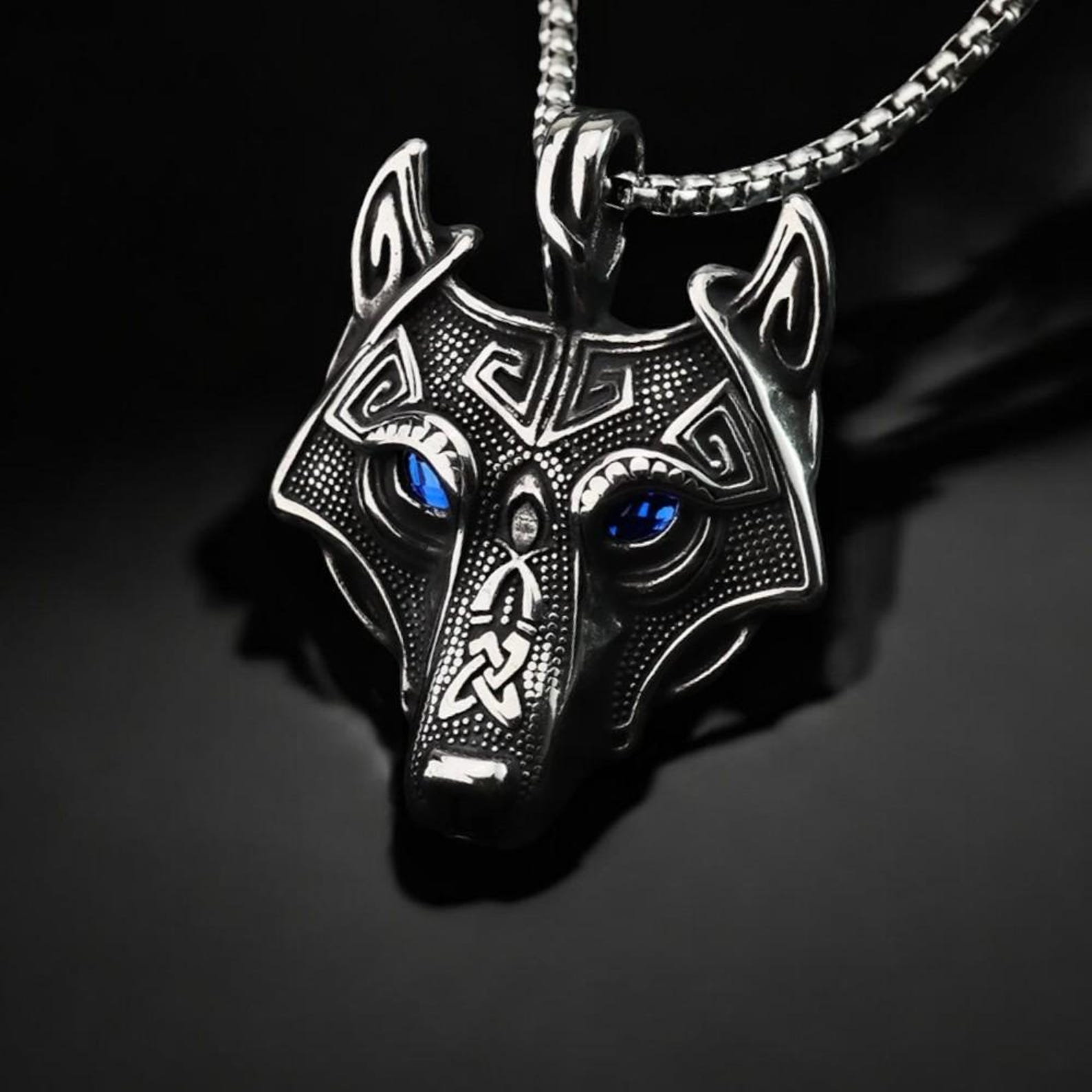 Viking Wolf Head Pendant, Norse Mythology Amulet, Stainless Steel Wolf ...