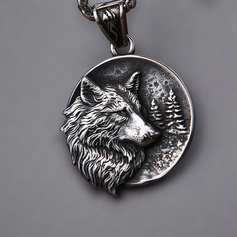 Wolf Necklace for Men - Etsy