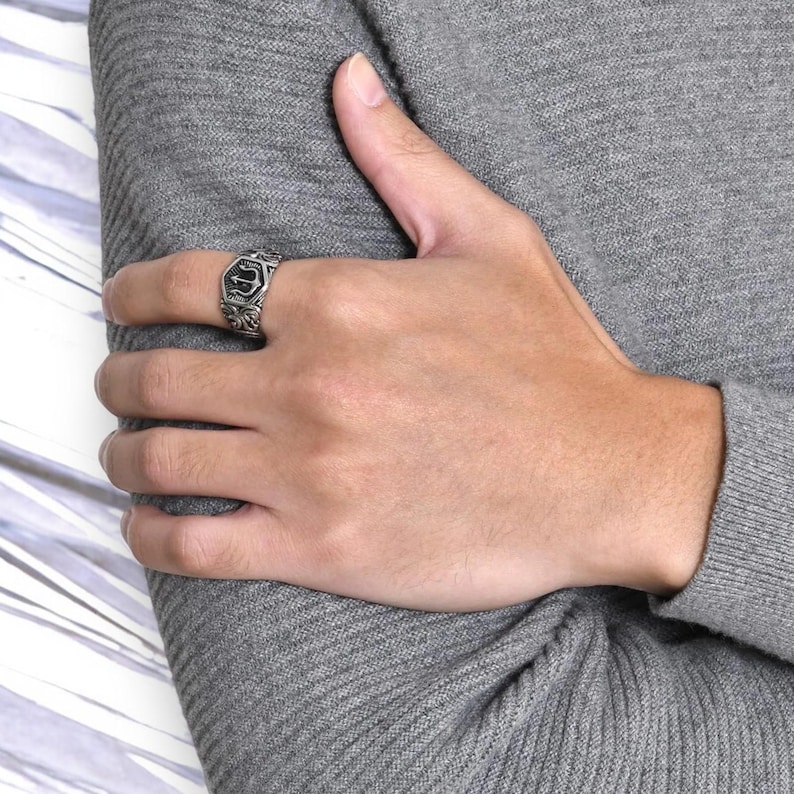 Trident Ring, Poseidon Ring, Greek God Ring, Stainless Steel Ring, Mens ...