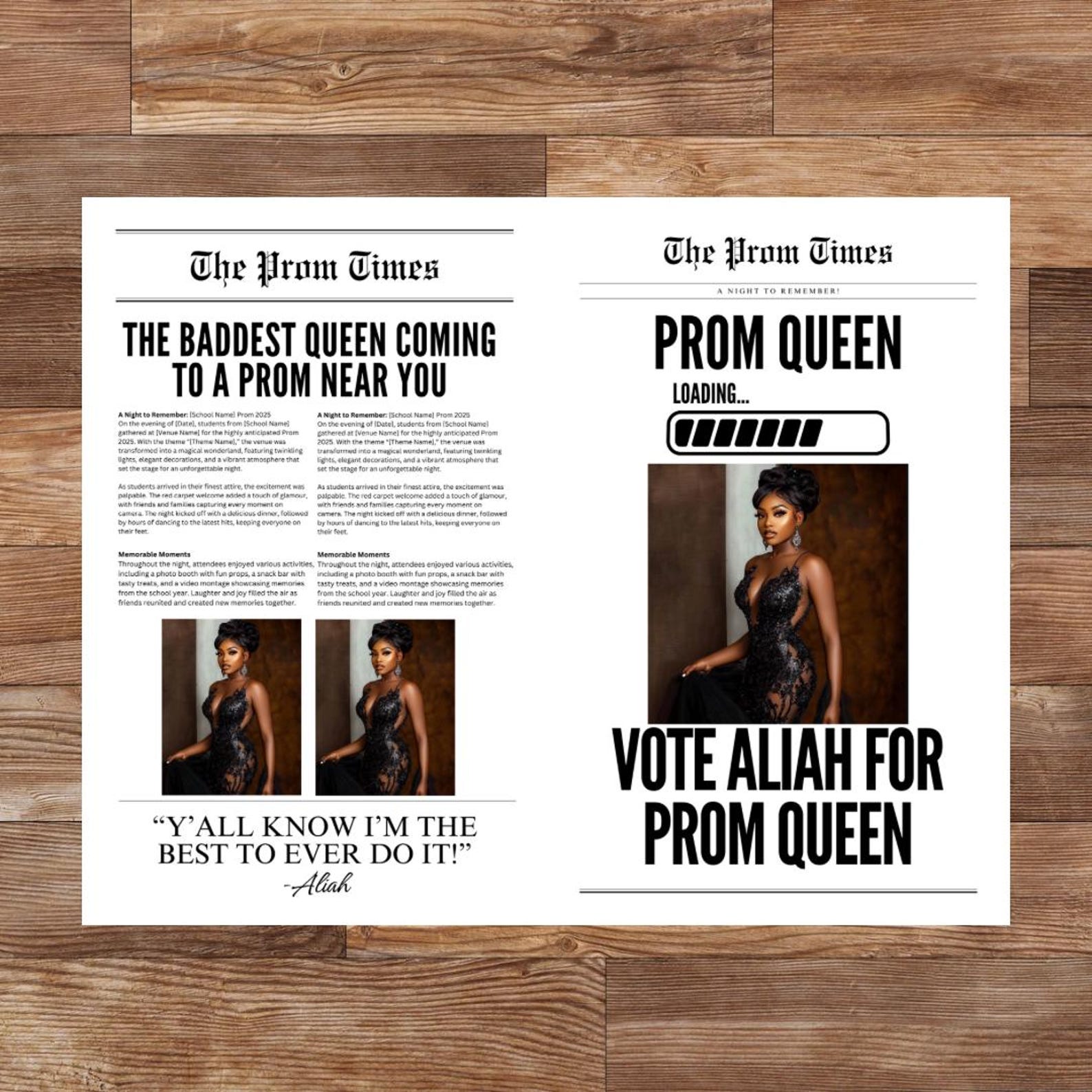 Prom Newspaper Template, Newspaper Announcement, Newspaper Announcement ...