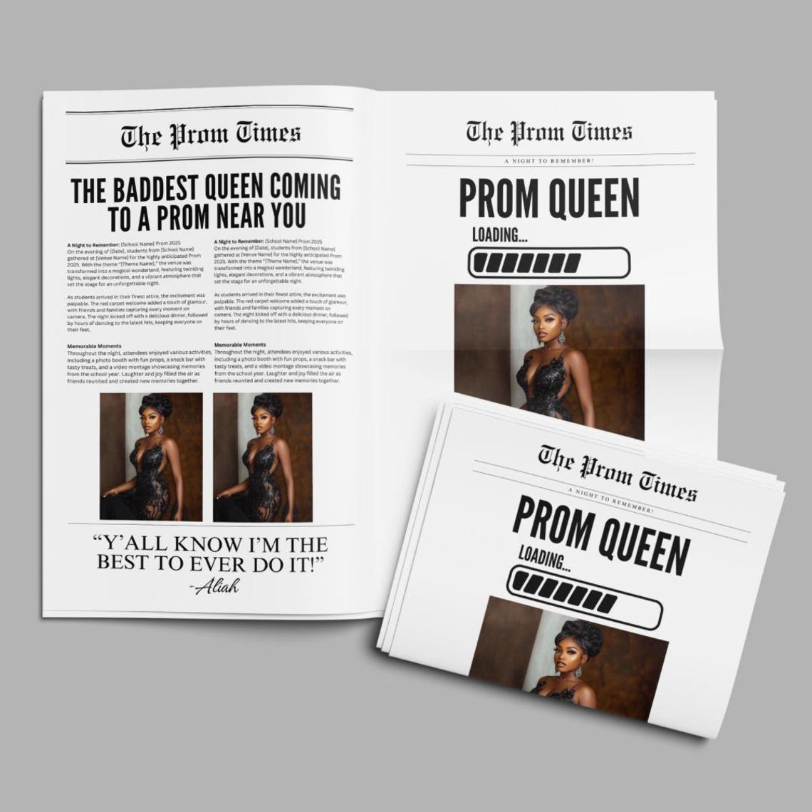 Prom Newspaper Template, Newspaper Announcement, Newspaper Announcement ...