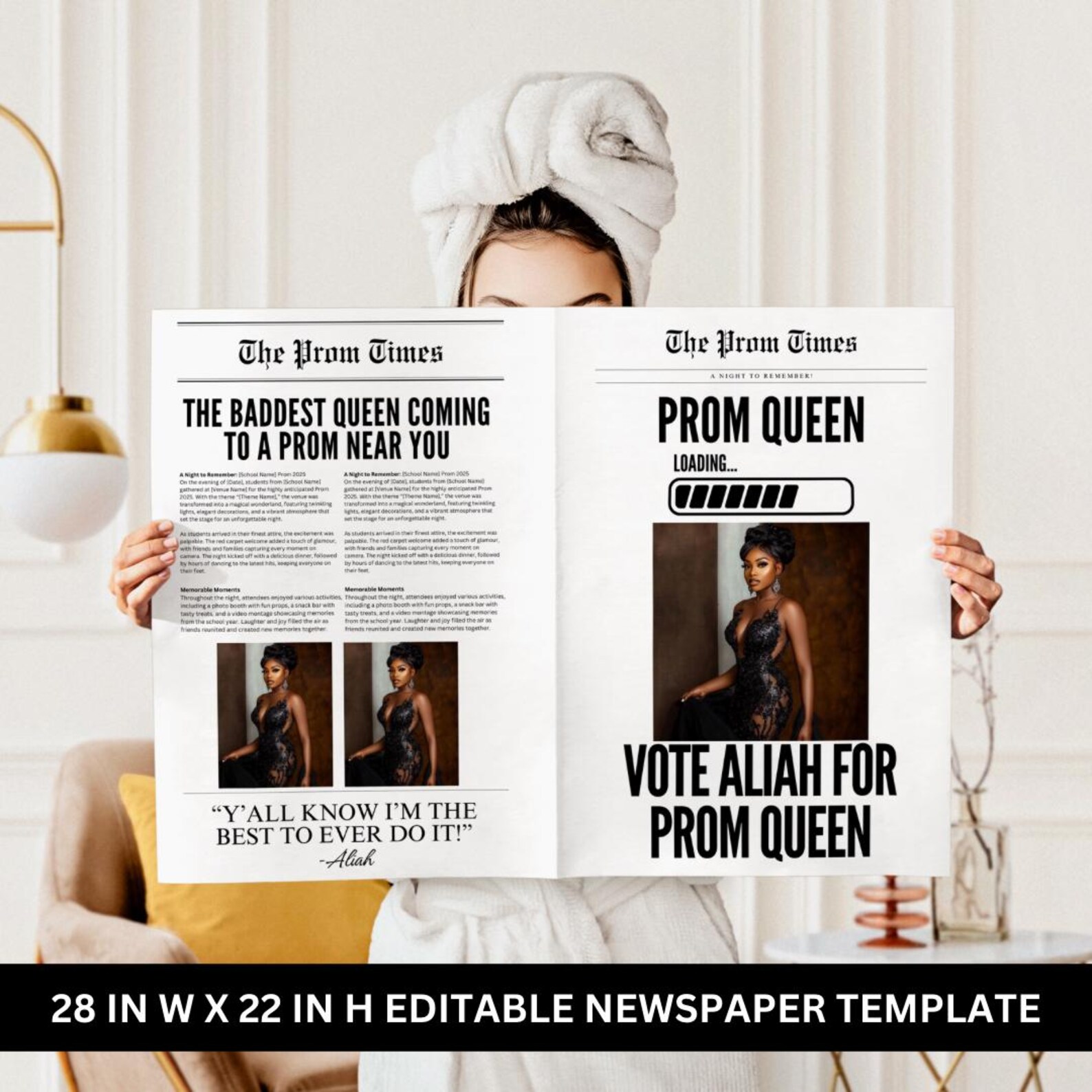 Prom Newspaper Template, Newspaper Announcement, Newspaper Announcement ...