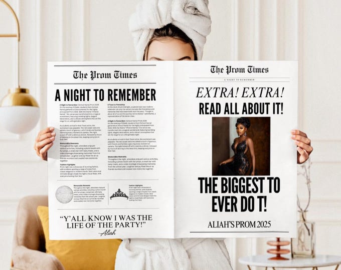 Prom Newspaper Template, Newspaper Announcement, Newspaper Announcement ...