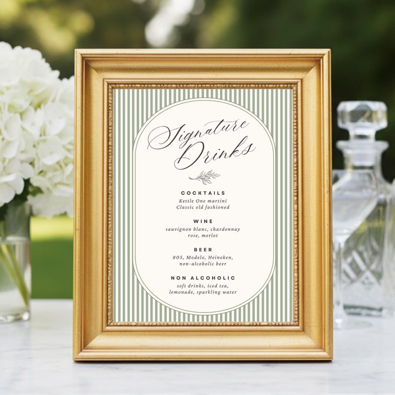 Wedding Bar Sign, Signature Drinks, Cocktail Bar Menu, His and Hers ...
