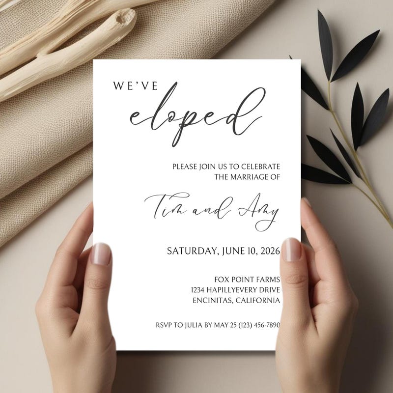 We Eloped Invitation - Etsy