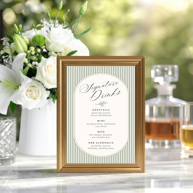 Wedding Bar Sign, Signature Drinks, Cocktail Bar Menu, His and Hers ...