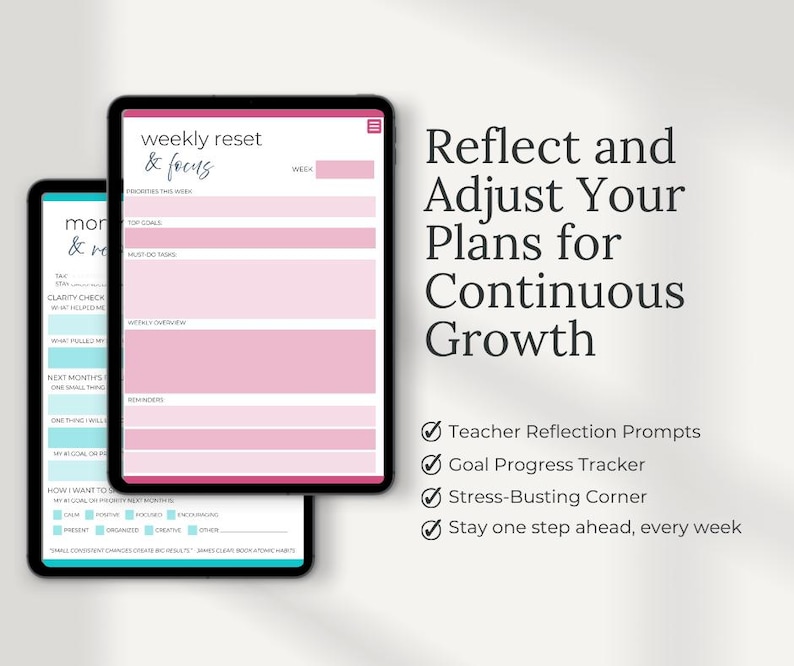 Teacher Planner Printable Digital Teacher Planner Weekly Planner ...