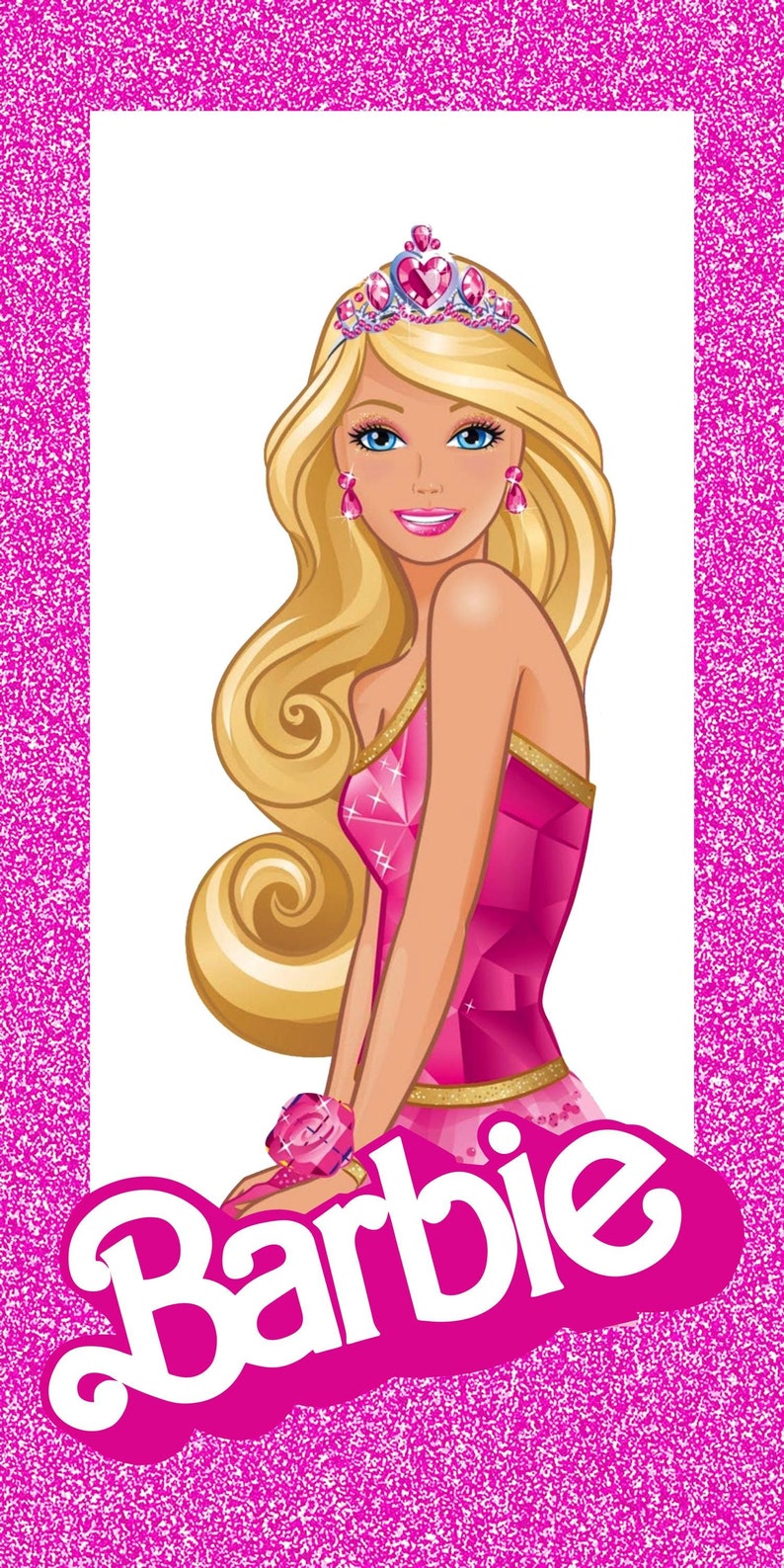 Barbie Banner in Pink Border - Etsy