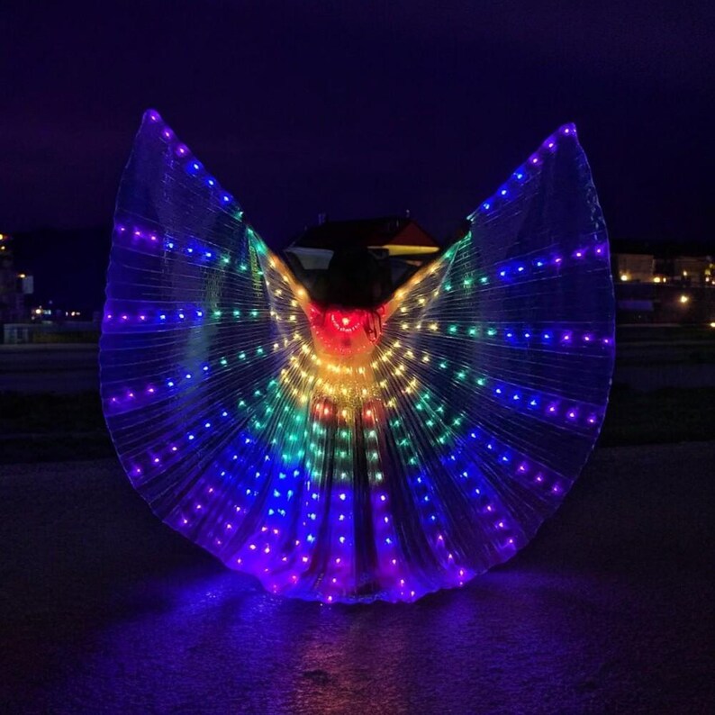 LED Butterfly Wings, Light up Belly Dance Wings, Rainbow LED Wings ...