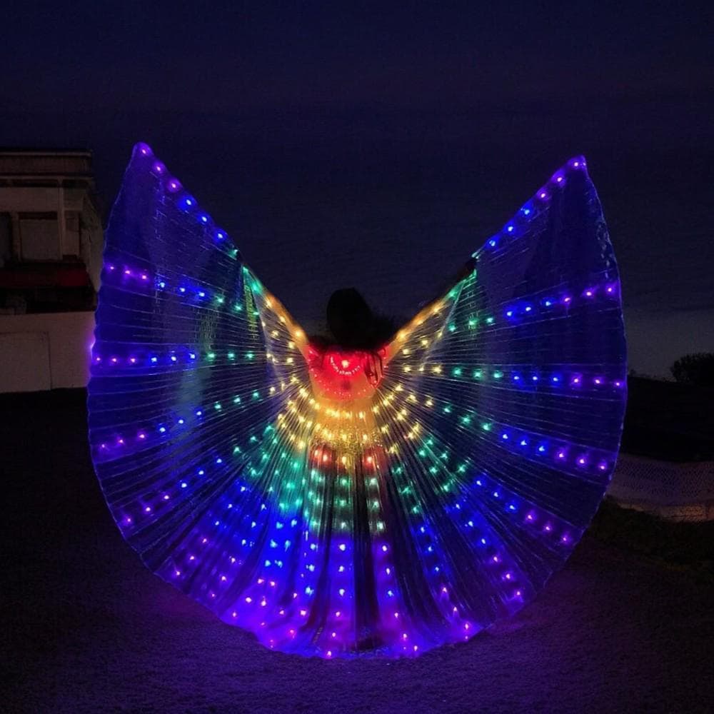 LED Butterfly Wings, Light up Belly Dance Wings, Rainbow LED Wings ...