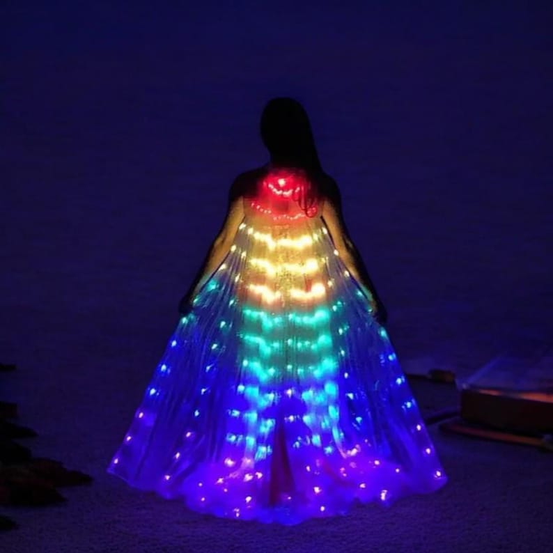 LED Butterfly Wings, Light up Belly Dance Wings, Rainbow LED Wings ...
