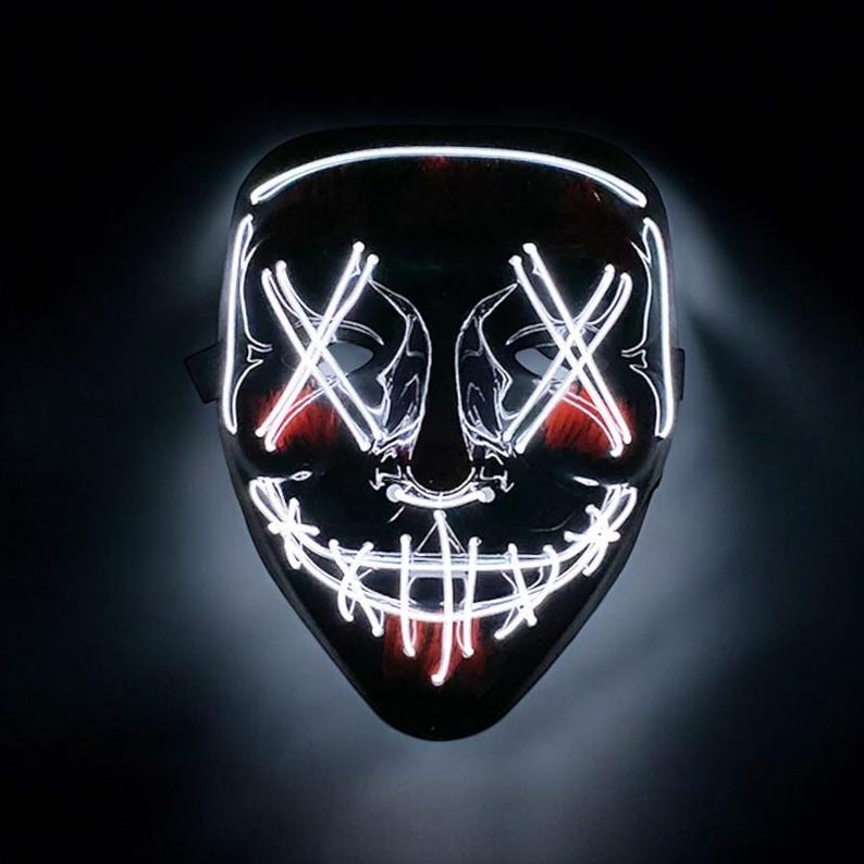 LED Purge Mask | Light up Mask | Halloween Mask | Rave Mask | Costume ...