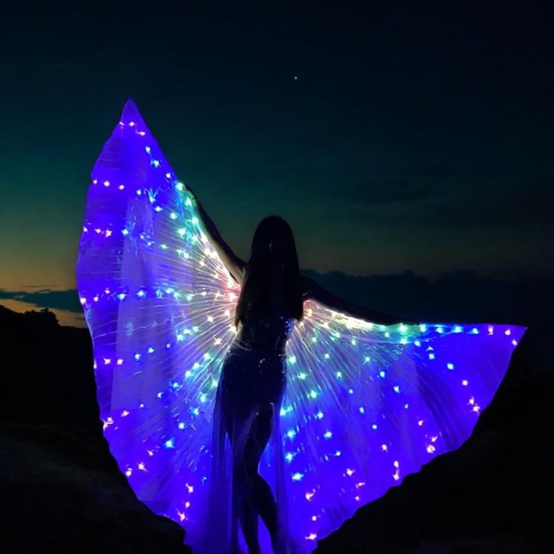 LED Butterfly Wings, Light up Belly Dance Wings, Rainbow LED Wings ...