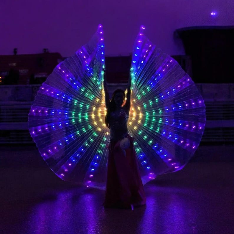 LED Butterfly Wings, Light up Belly Dance Wings, Rainbow LED Wings ...