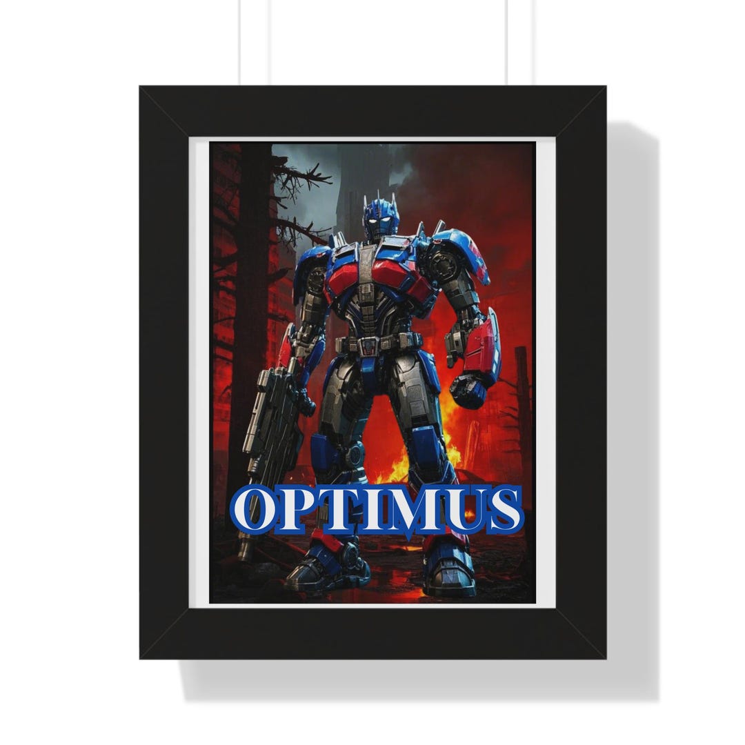 Transformers Framed Vertical Poster, Optimus Prime Wall Art, Living ...