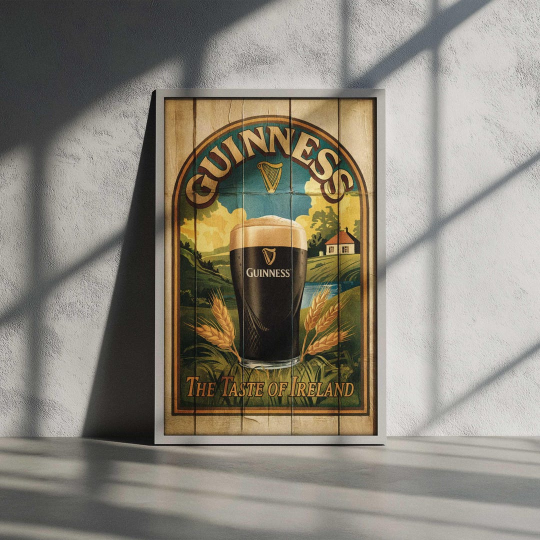 Guinness 'taste of Ireland' Art Print, Irish Pub Wall Decor - Etsy