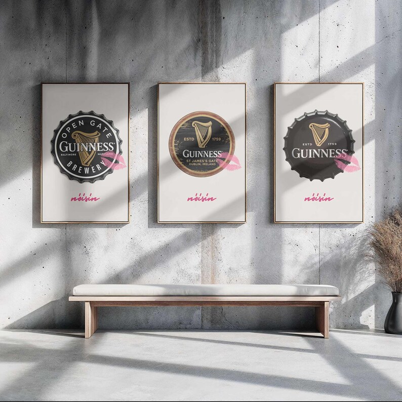 Set of 4 | Guinness Wall Art | Print of Guinness | Throwback Home Decor ...