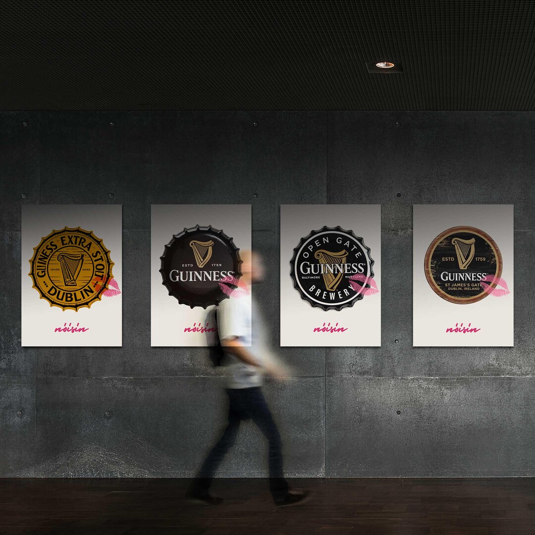 Set of 4 | Guinness Wall Art | Print of Guinness | Throwback Home Decor ...
