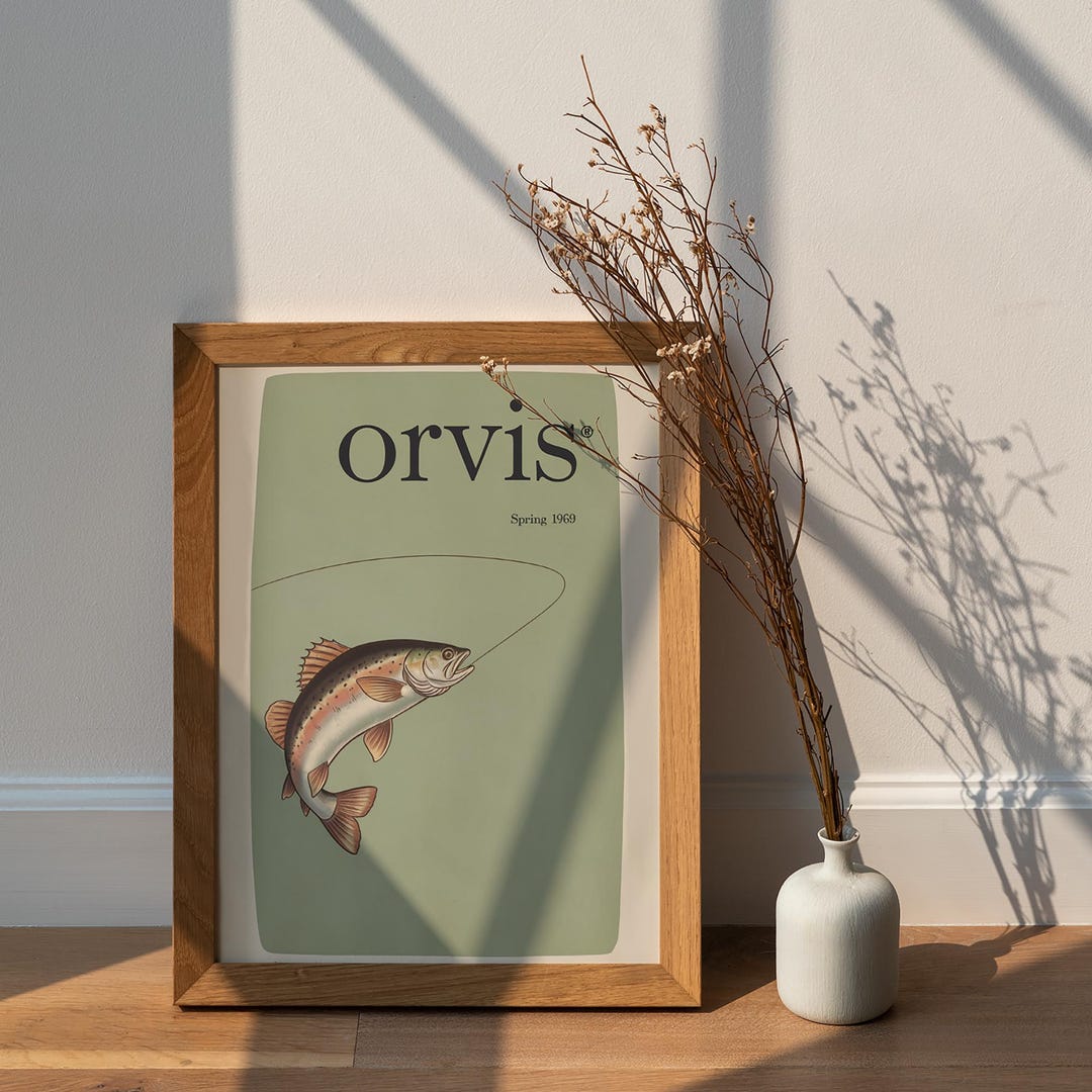 Vintage Orvis Fly Fishing Poster | Retro Angling Art (digital Download ...