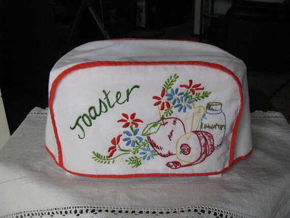 Vintage Embroidered 2 Slice Toaster Cover With Flowers Apples | Etsy