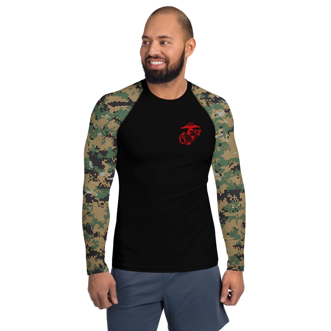 USMC BJJ Rash Guard for Men, BJJ Rash Guard, Marine Corps Jiu Jitsu ...
