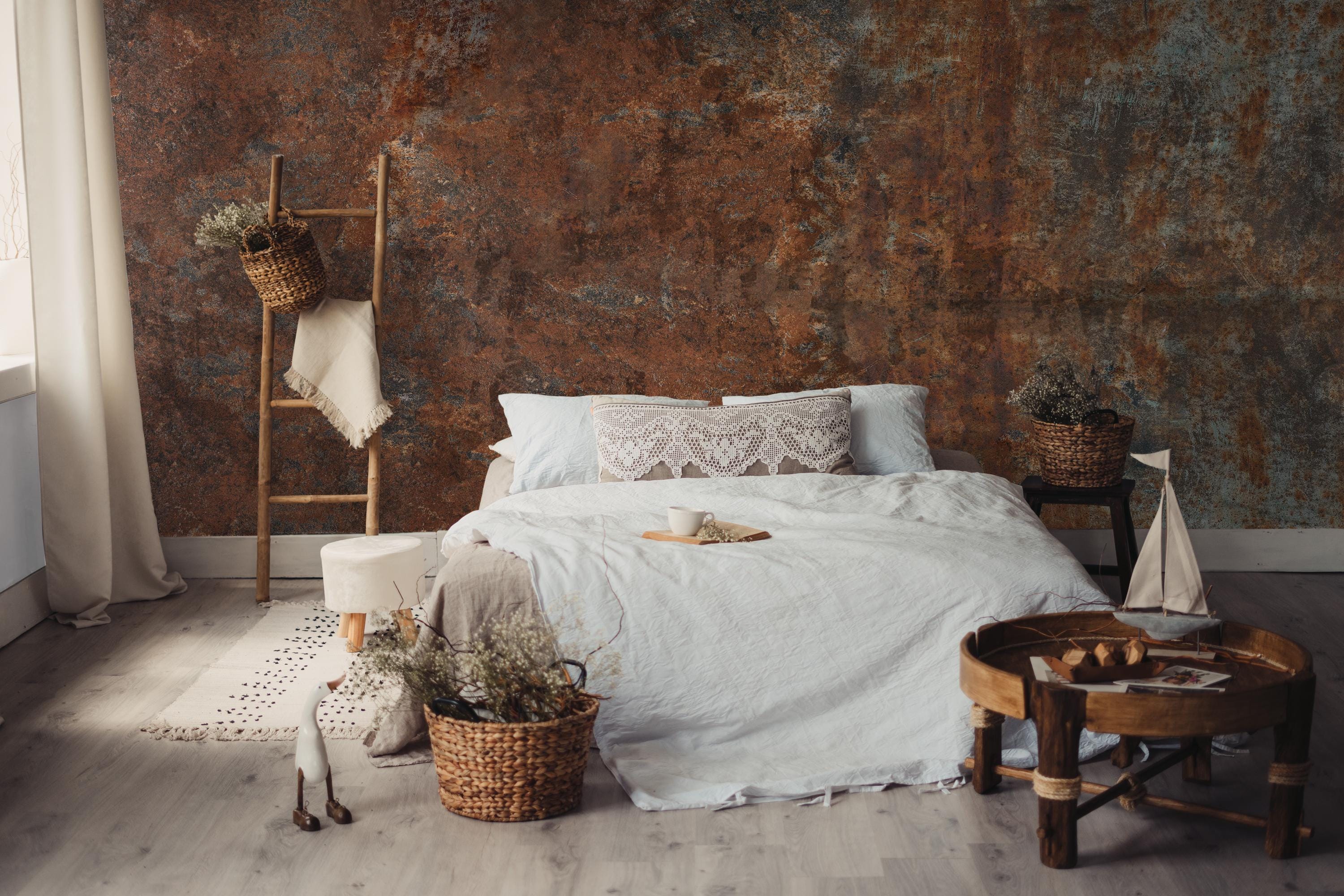 Rusty Metal Wallpaper, Rust Wall Mural,brown Metal Wall Decor,peel and ...