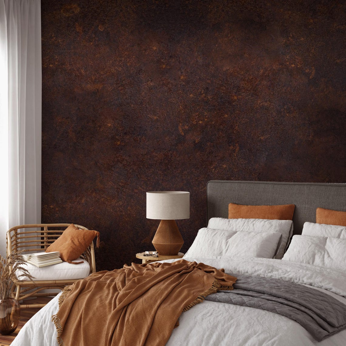 Rusty Metal Wallpaper, Rust Wall Mural,brown Metal Peel and Stick ...