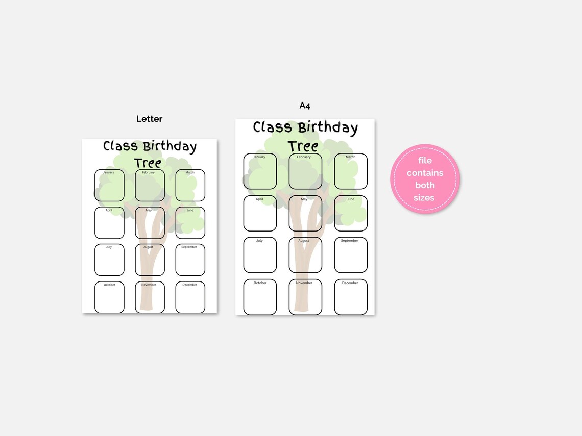 Classroom Birthday Printable Chart, Classroom Birthday Chart, Our Class ...
