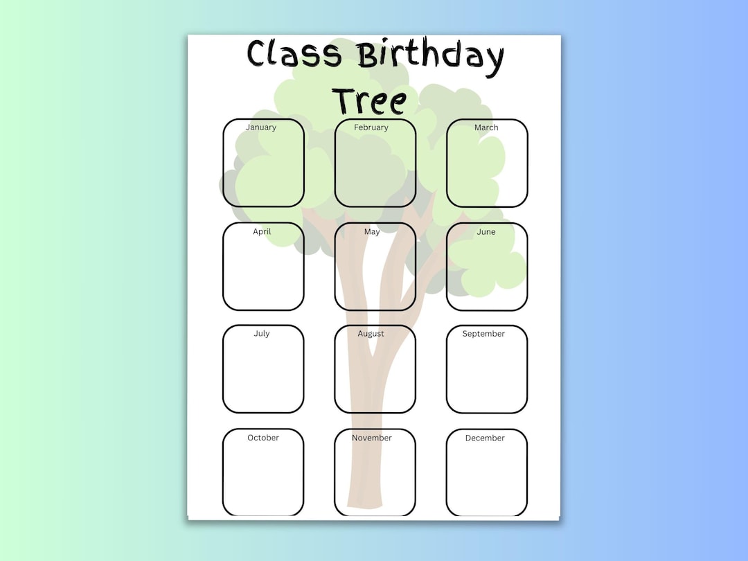 Classroom Birthday Printable Chart, Classroom Birthday Chart, Our Class ...
