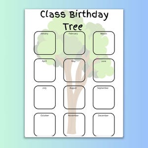 Classroom Birthday Printable Chart, Classroom Birthday Chart, Our Class ...