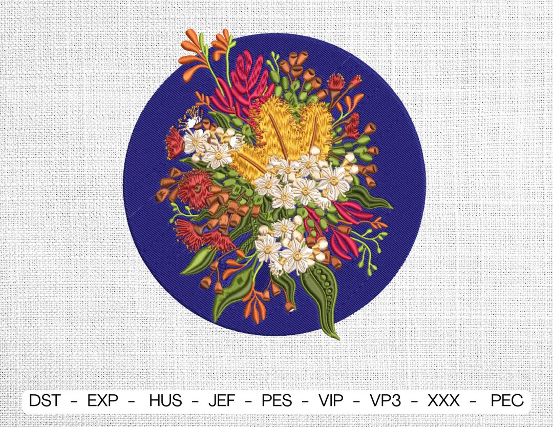Australian Native Flower Bunch Embroidery Design - 7 Sizes, 27 Colors ...