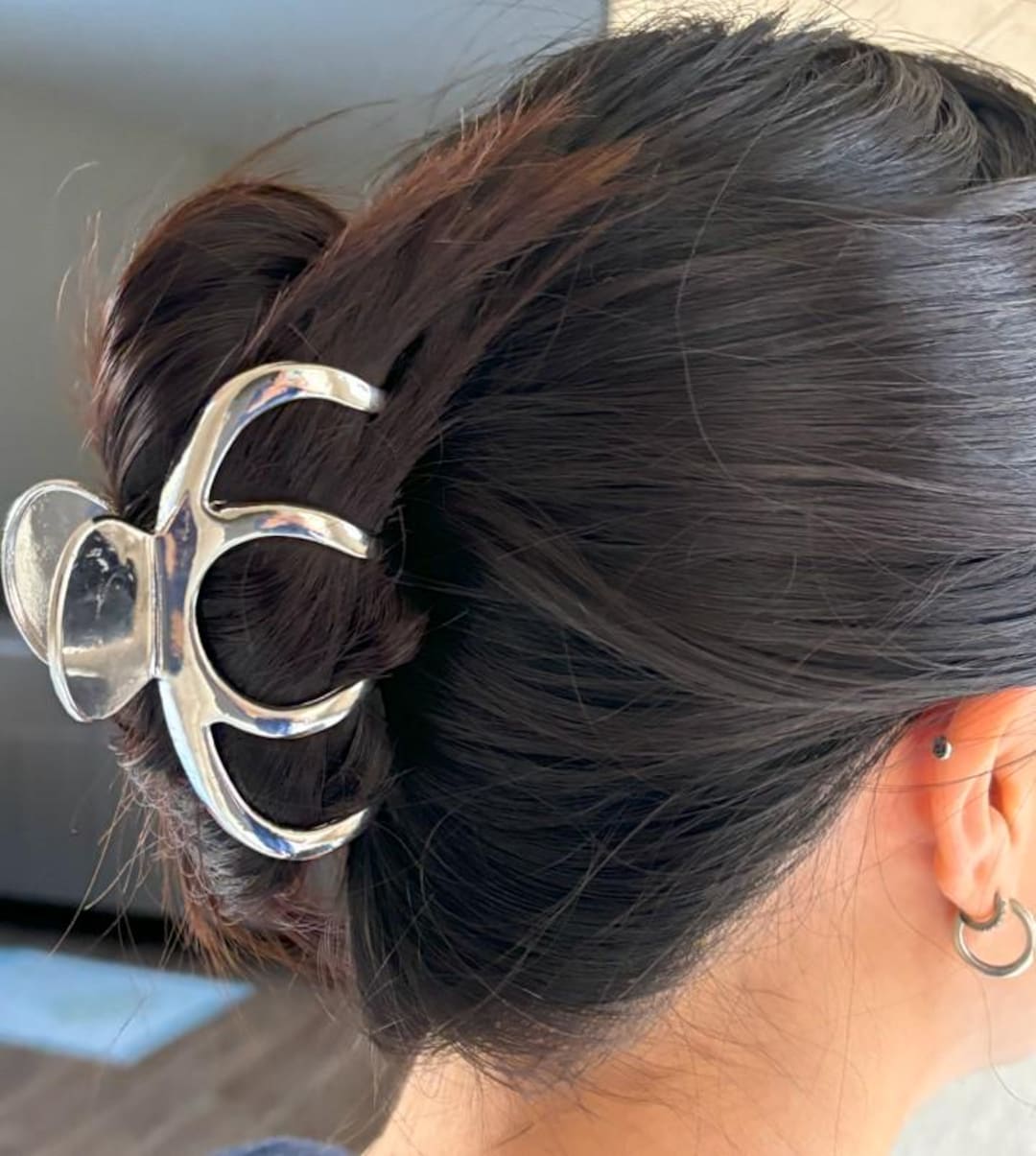 Medium Sized Metal Claw Clip. Gold and Silver Metal Claw Clip. Metal ...