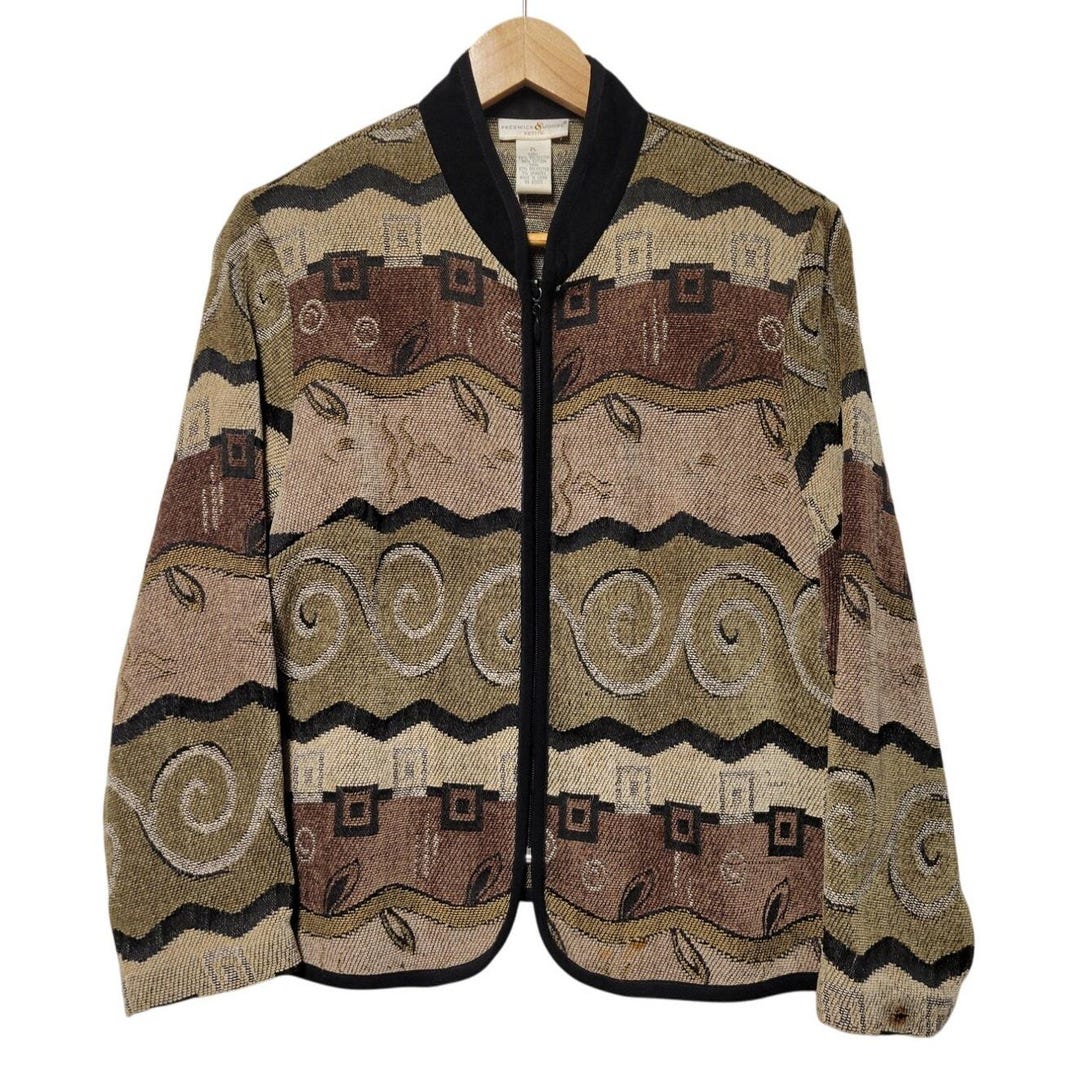 Vintage 80's Woven Jacket Art to Wear Eclectic Grandma Core Artsy Retro ...