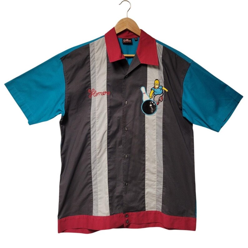 Vintage 2002 Homer Simpson Bowling Shirt Men's XL Springfield Bowlarama ...