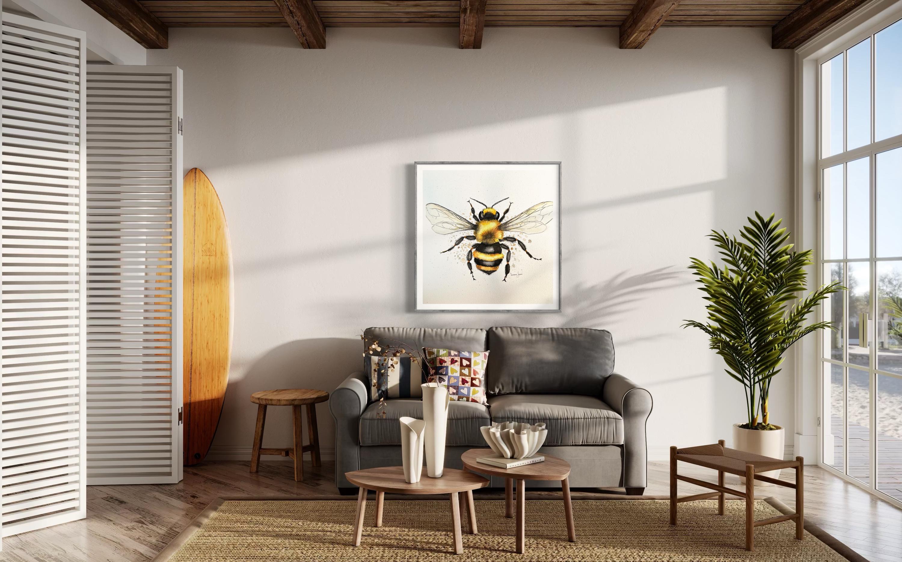 Bumble Bee Watercolor Painting, Digital Art to Download. - Etsy