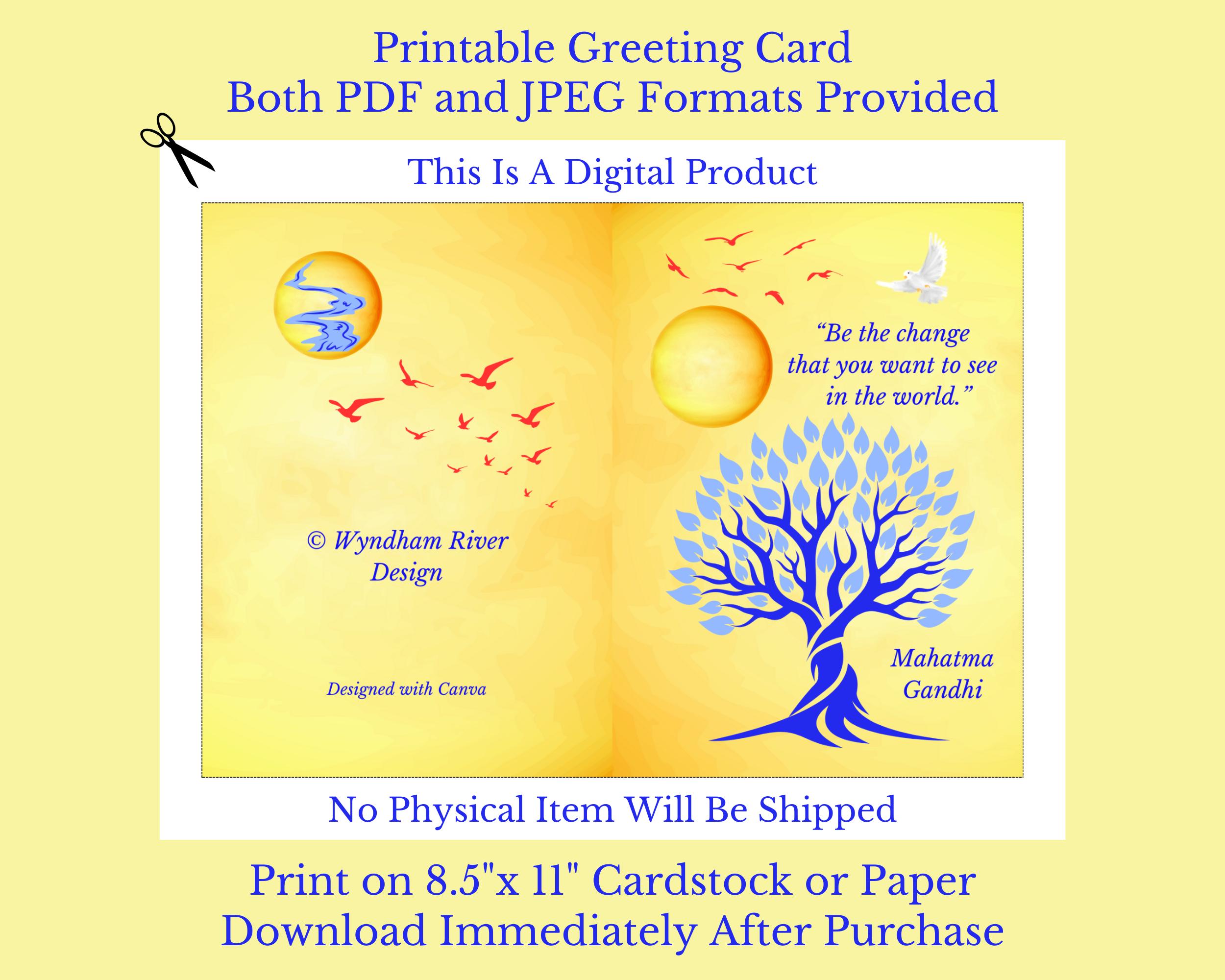 Digital Download Greeting, Writing Card, Note Card, All Occasion Card ...