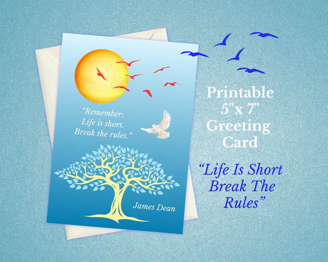 Life is Short, Inspirational Greeting Card, Encouragement Card ...