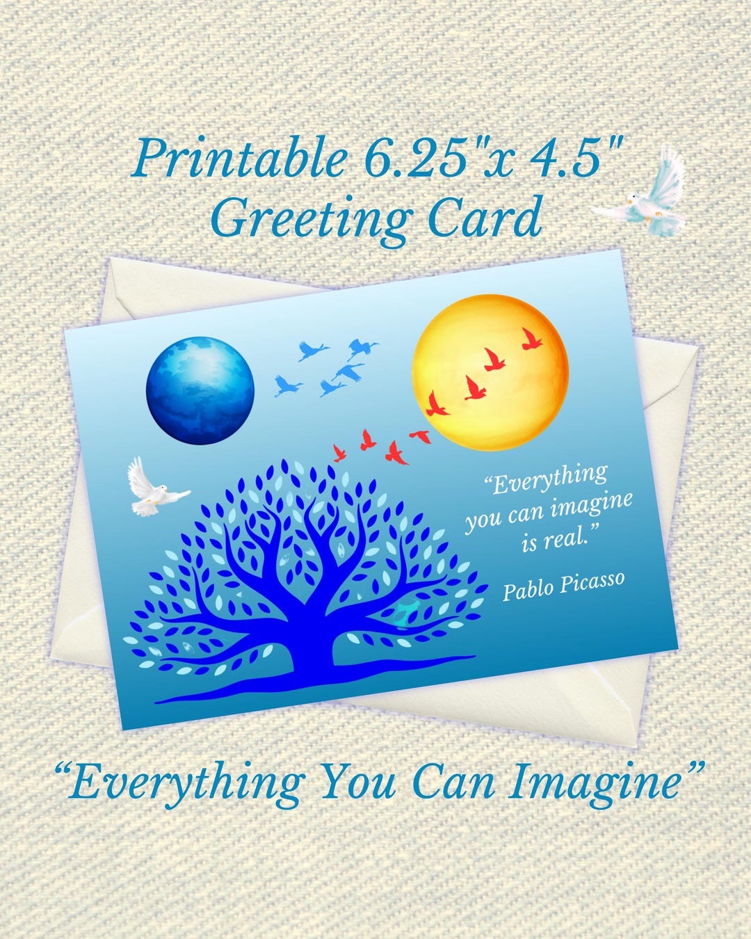 Inspirational Greeting Card: Picasso Quote (digital Download) - Etsy