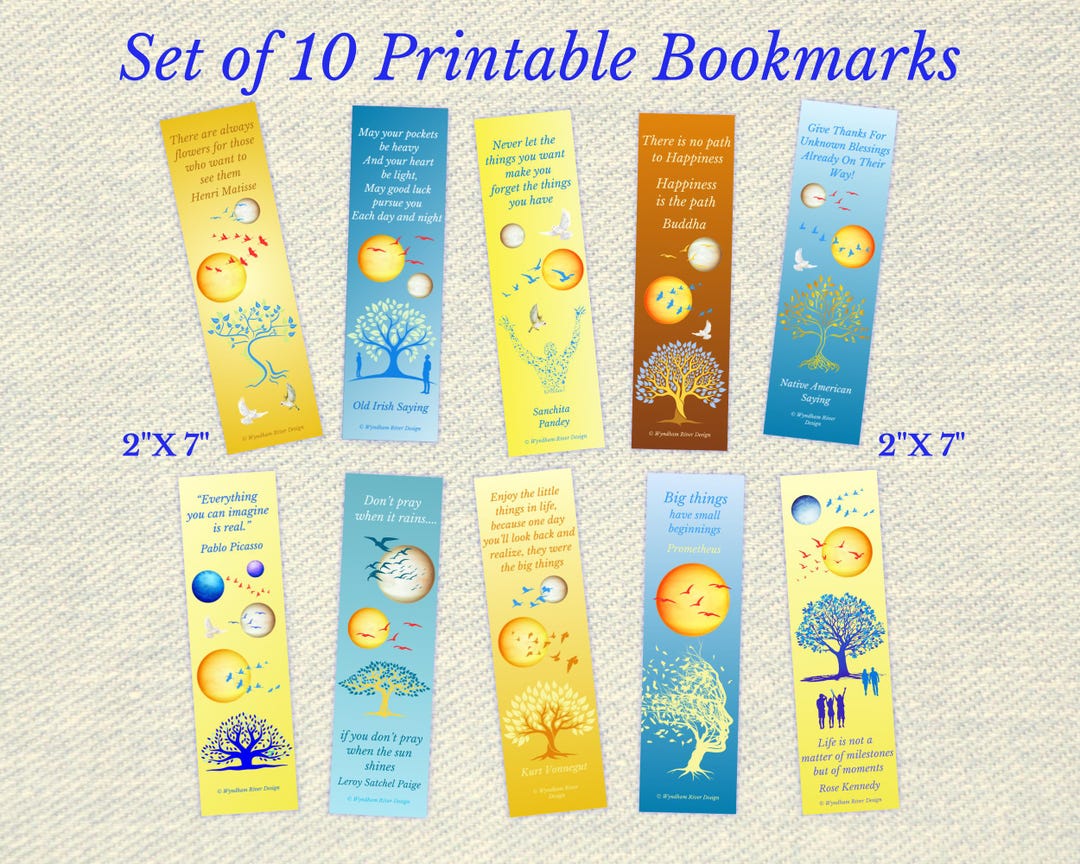 Inspirational Quote Bookmarks: Printable Set of 10 (digital Download ...