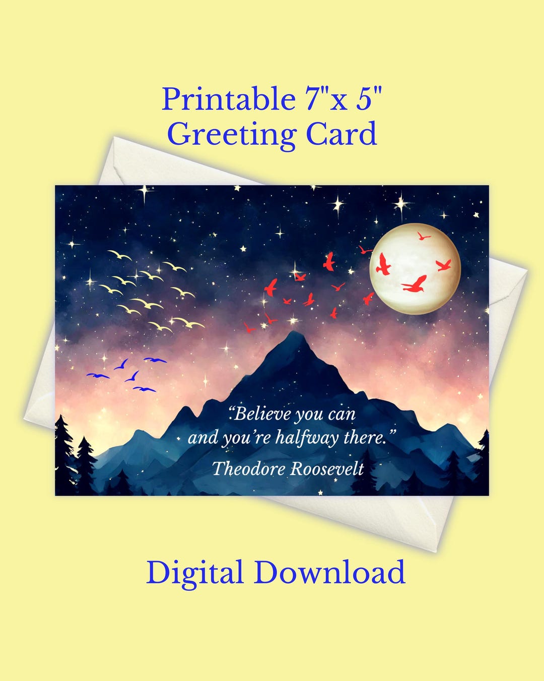 Inspirational Greeting Card, Inspirational Note Card, Writing Card ...