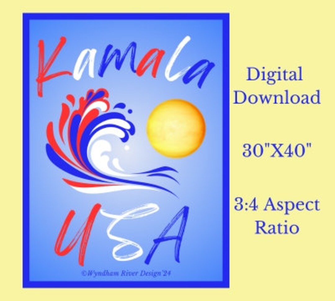 Kamala Digital Download Print Harris Campaign Poster Yard Sign Red ...